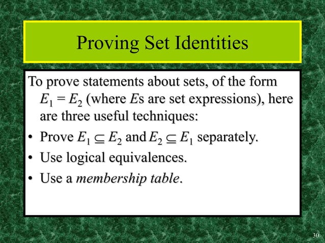 Introduction to set theory with application | PPT