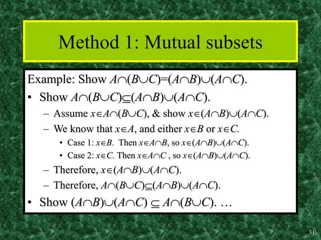 Introduction to set theory with application | PPT