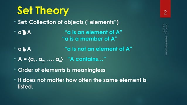 Set Theory (Discrete Mathematics).pptx | Programming Languages | Computing