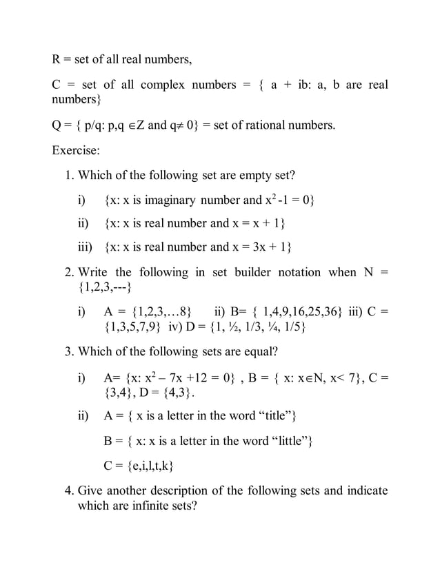 Set theory self study material | DOCX