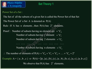 Set Theory 1 | PPTX | Physics | Science