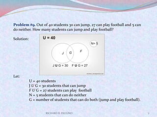 Set theory and logic problem set | PPTX