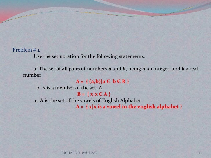 Set Theory And Logic Problem Set