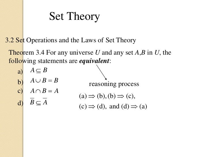 Set theory and relation