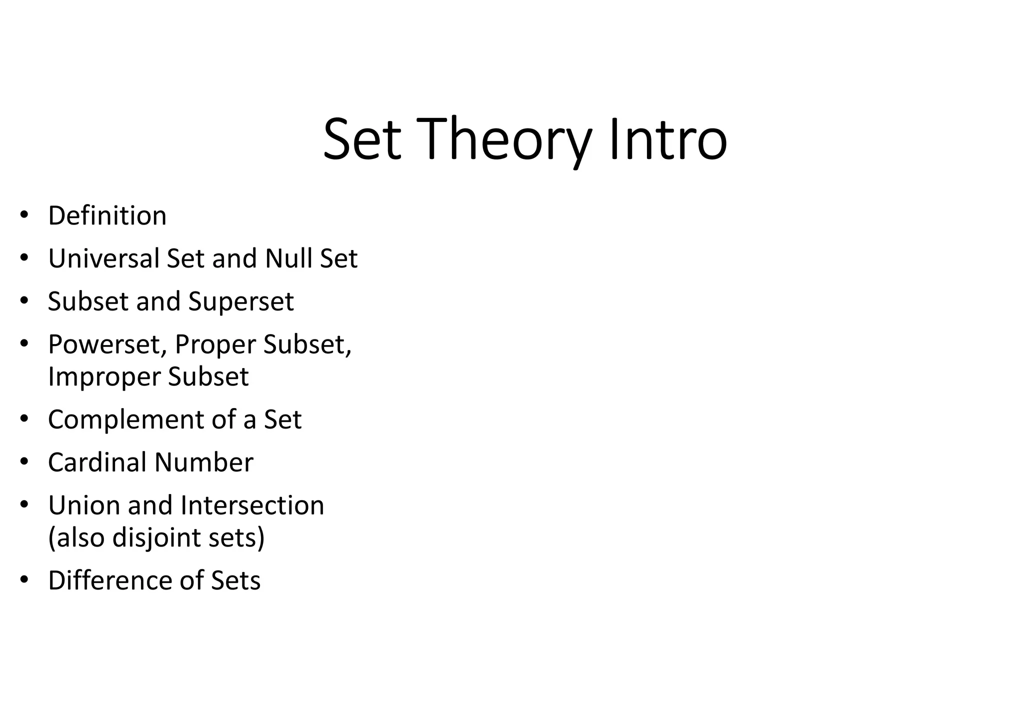 Set Theory Orientation PPT full explanation | PDF