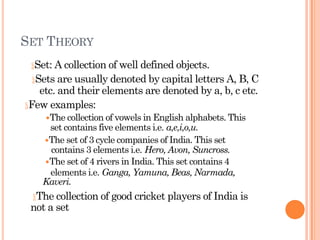 Comprehensive Introduction to Set Theory: Concepts and Operations | PPTX