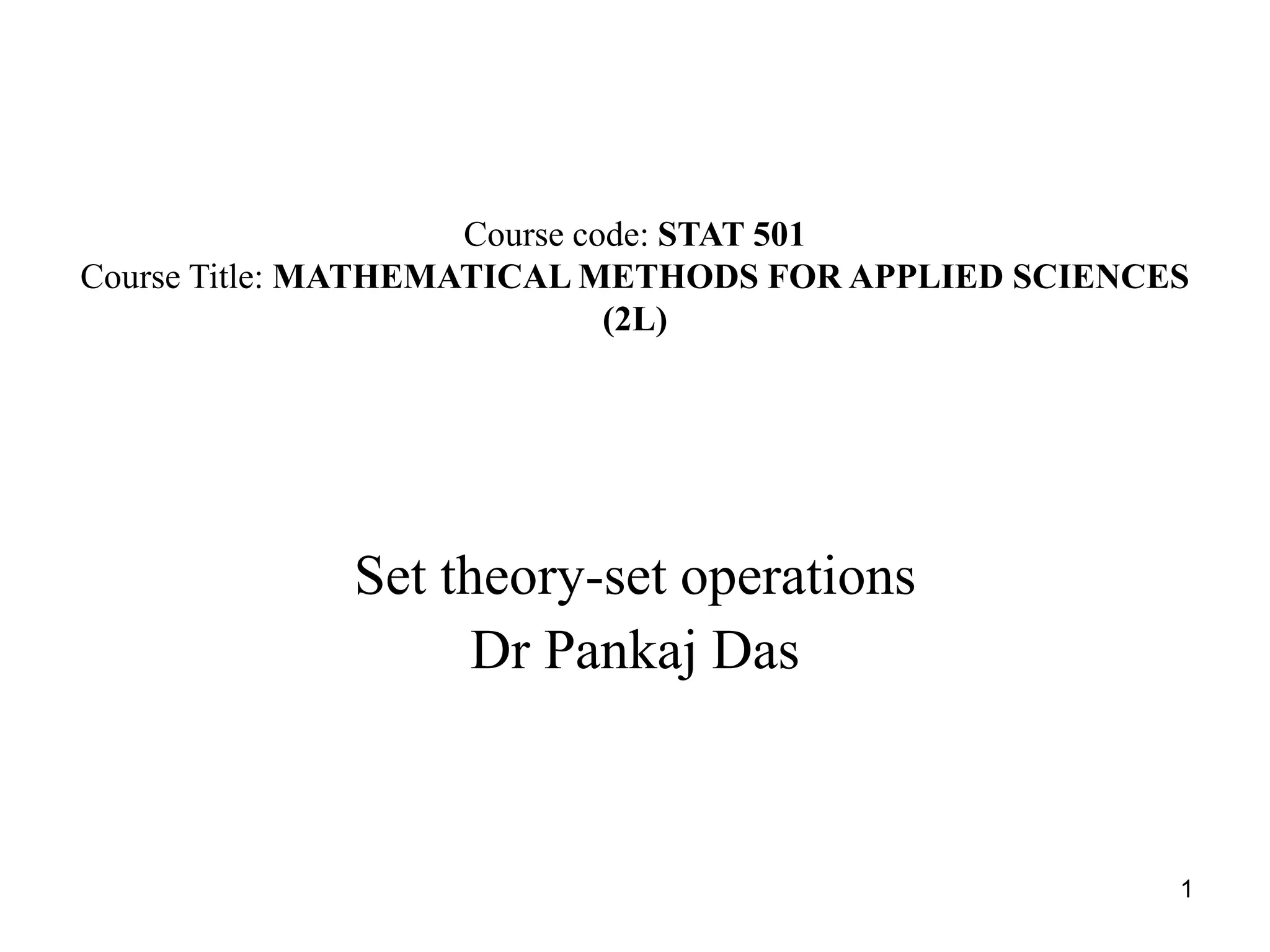 Set theory and its operations | PPT