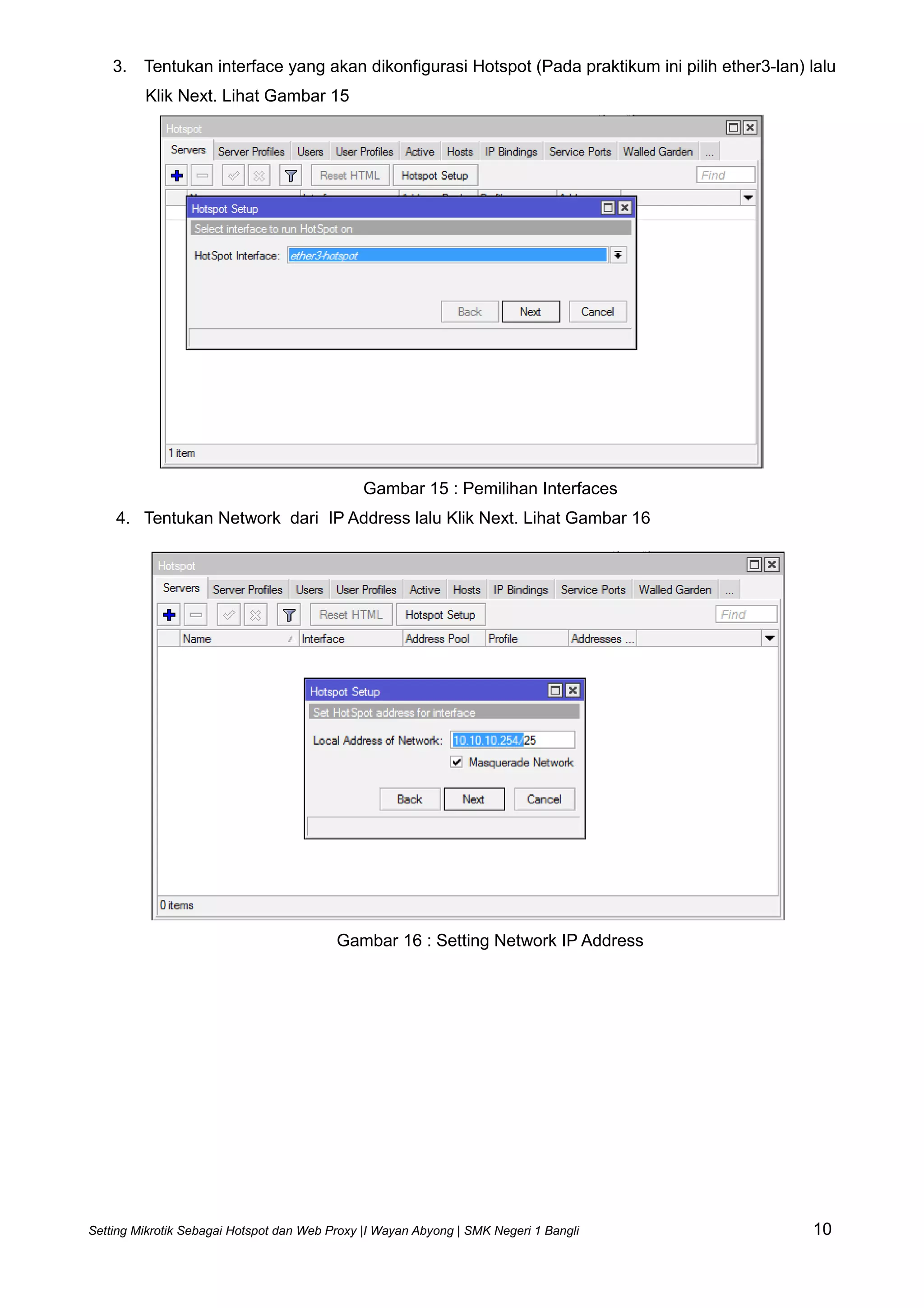 Setting hotspot-web-proxy-mikrotik | PDF