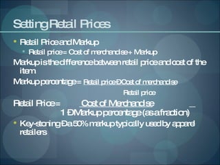 Retail Price Markup | PPT