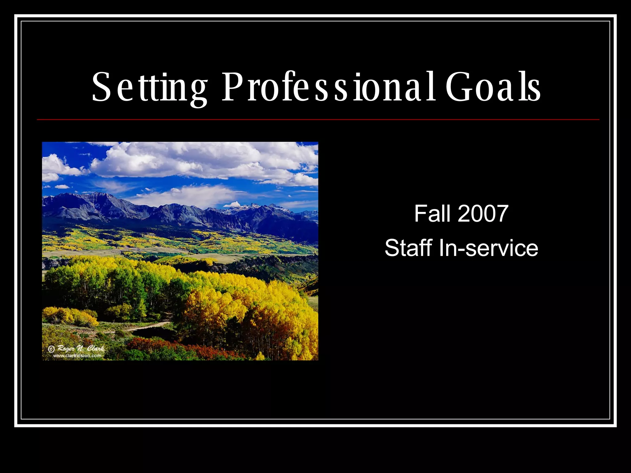 Setting Professional Goals | PPT