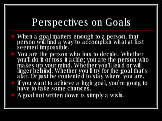 Setting Professional Goals | PPT