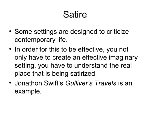 Types of Setting | PPT | Fiction | Books and Literature