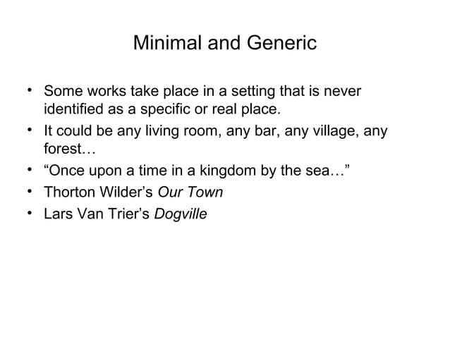 Types of Setting | PPT | Fiction | Books and Literature