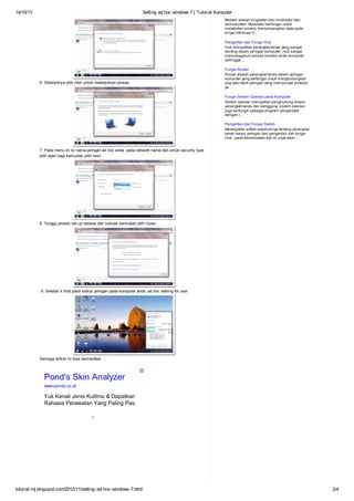 Setting ad hoc windows 7 tutorial komputer | PDF