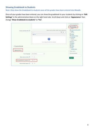 Setting a gradebook calulation on Moodle | PDF