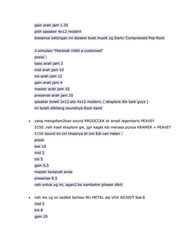 Settingan studio devil guitar amp | PDF