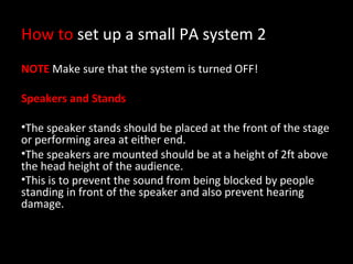 Setting up a small PA | PPT | Digital Audio | Computer Software and ...