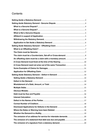 Setting Aside Statutory Demand in Australia | PDF