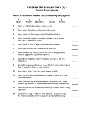 SETTING ASSERTIVE GOALS | PDF