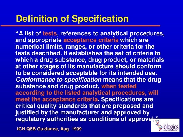 Setting Biological Process Specifications