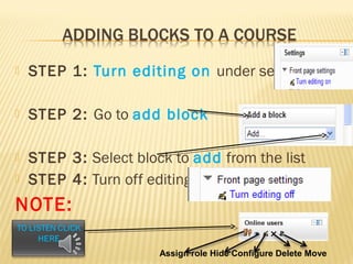 Setting blocks in moodle | PPT