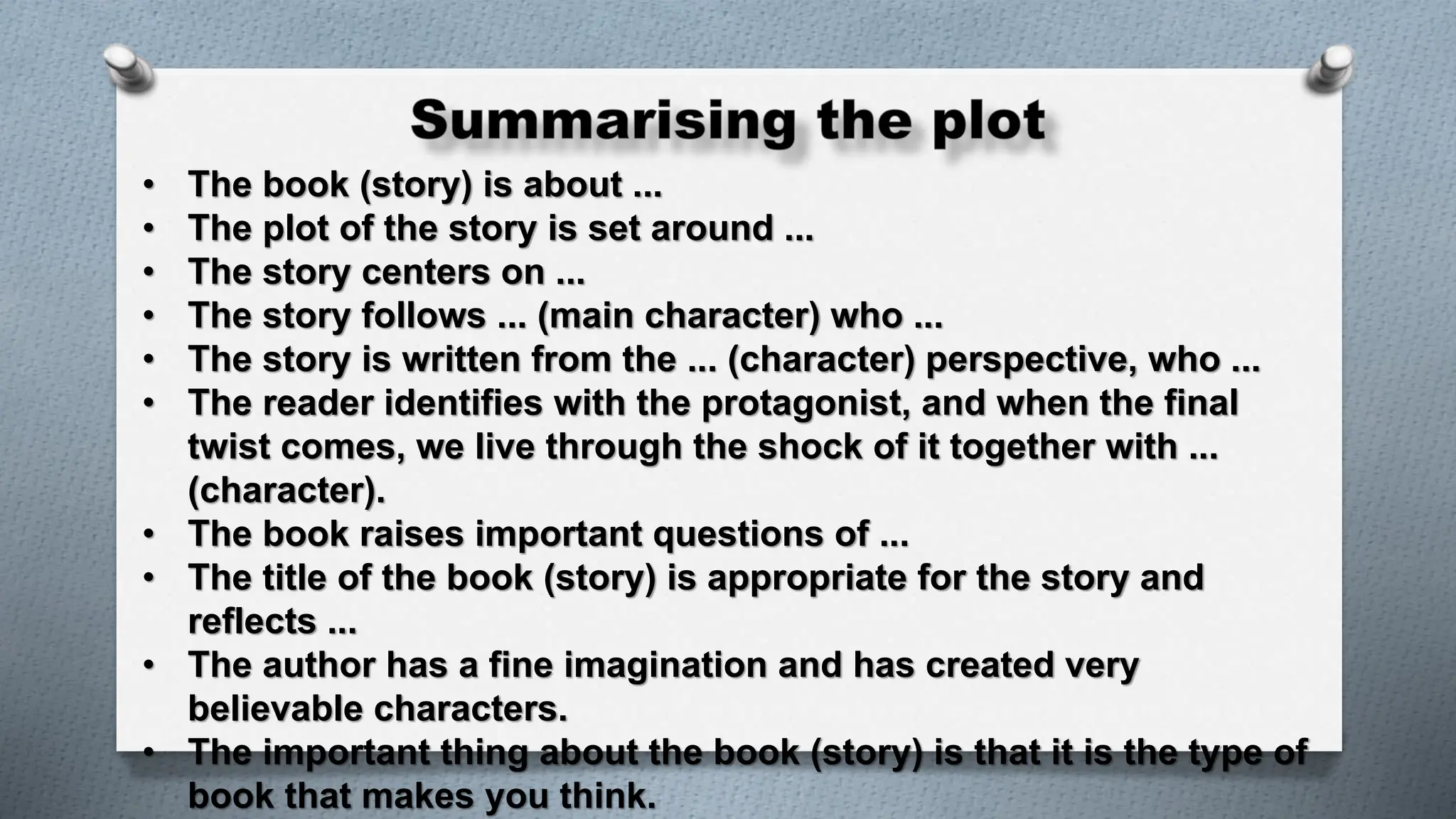 Setting up a book review for high school students | PPTX