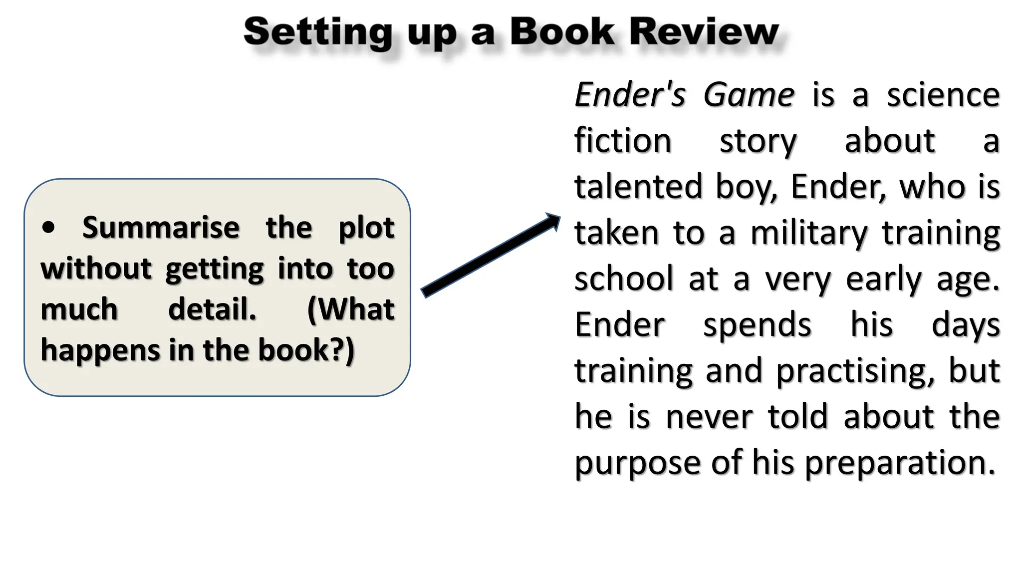 Setting up a book review for high school students | PPTX