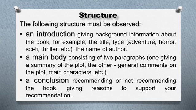 Setting up a book review for high school students | PPTX