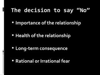 Setting Boundaries and Positive Refusal Skills | PPT