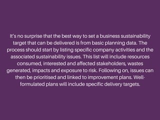 Setting Business Sustainability Goals | PDF
