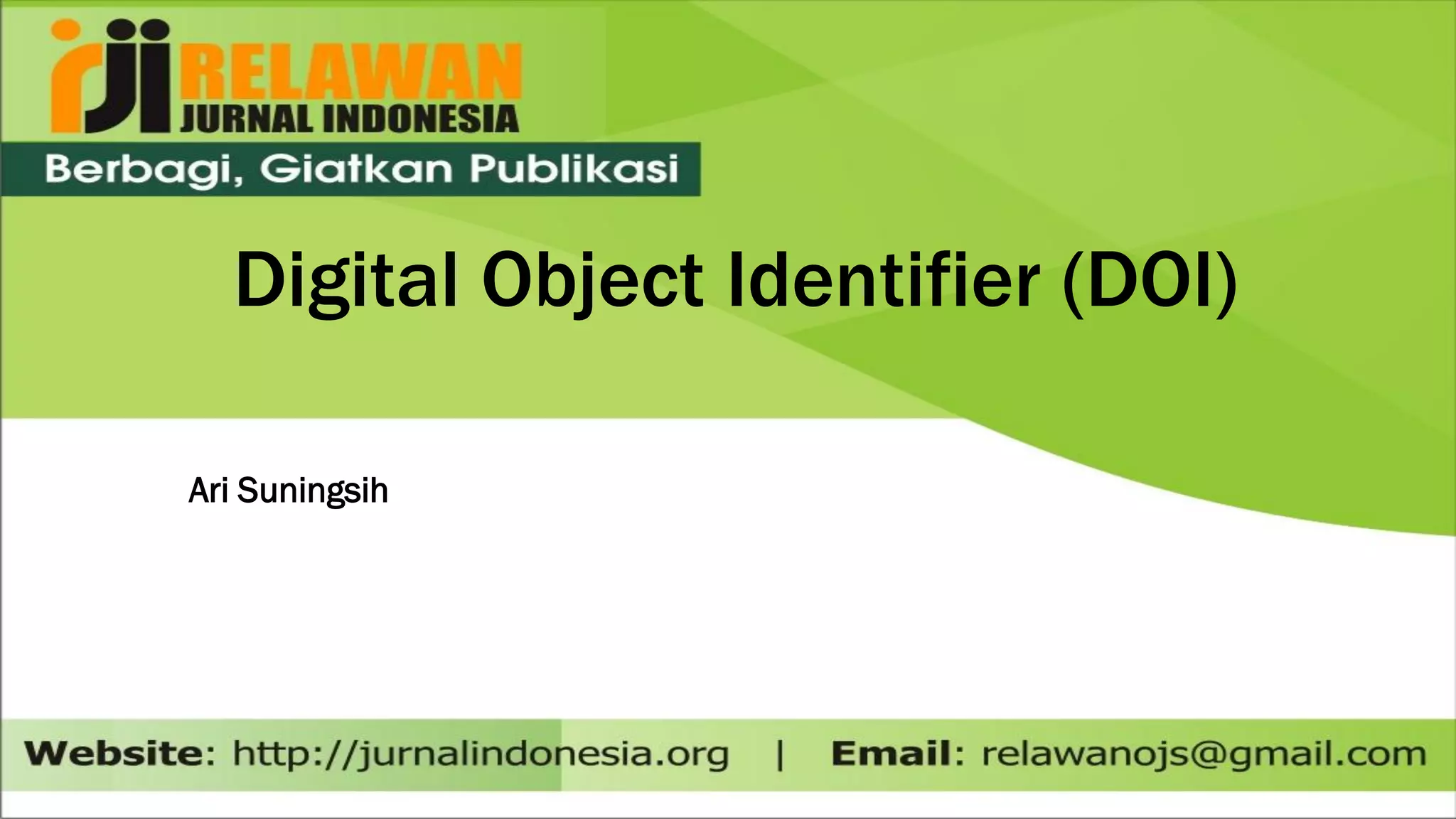 MUDAH MENDAFTAR DOI PADA JURNAL BERBASIS OJS | PDF