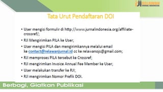MUDAH MENDAFTAR DOI PADA JURNAL BERBASIS OJS | PDF