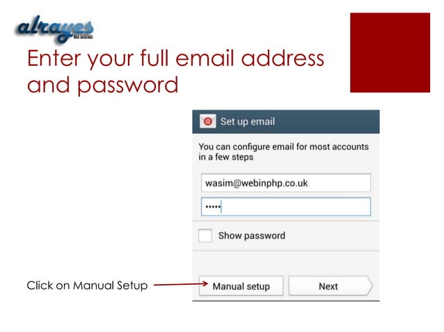 Setting emails on android | PPT
