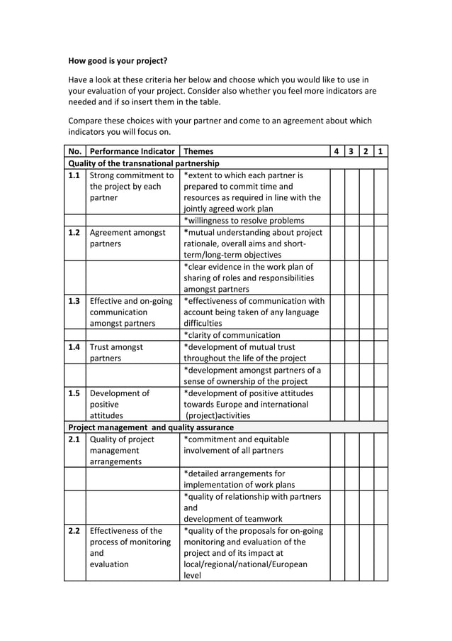 Setting evaluation criteria | PDF