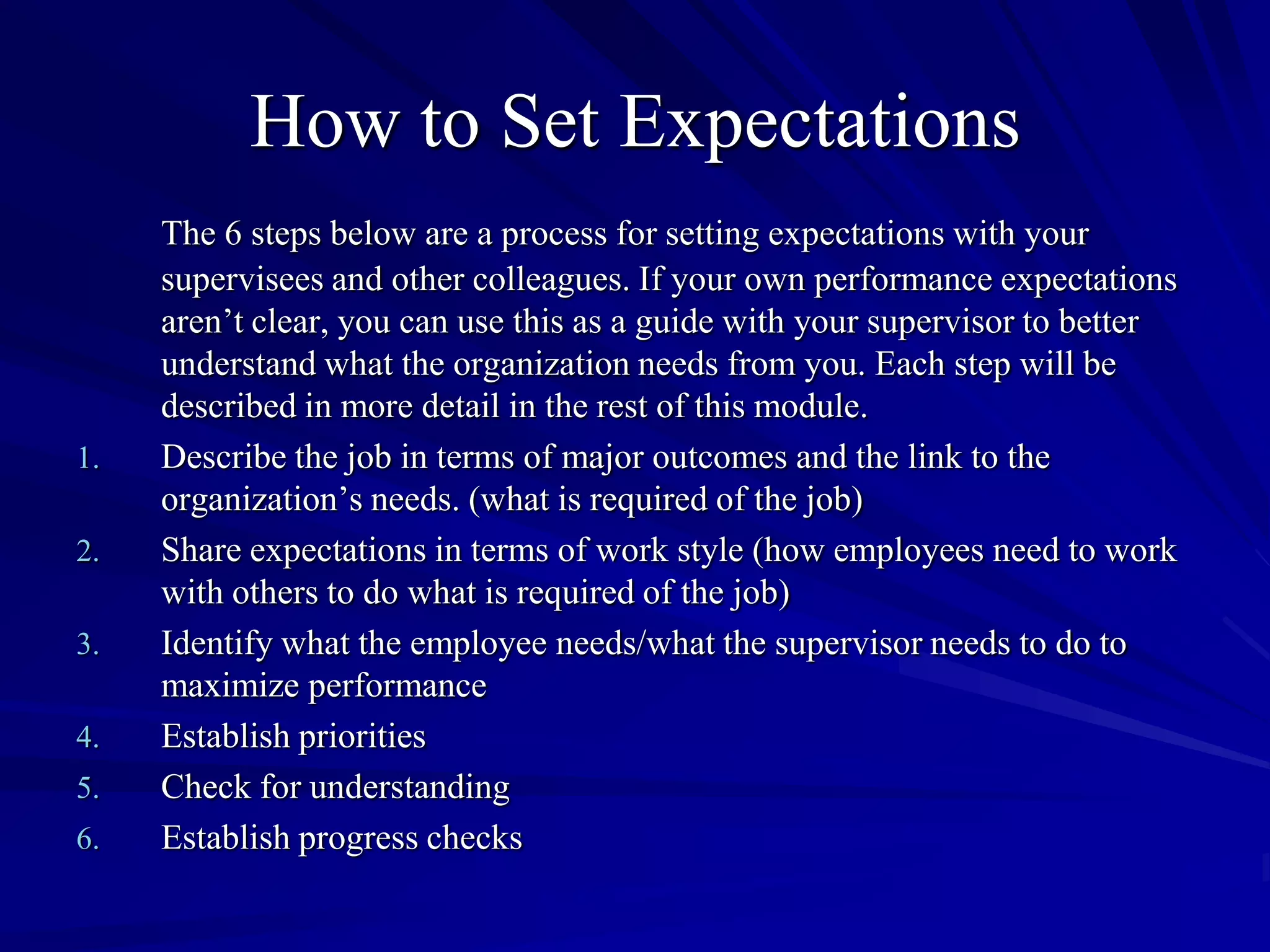 Setting expectations | PDF