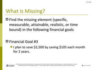 Financial Goals Definition