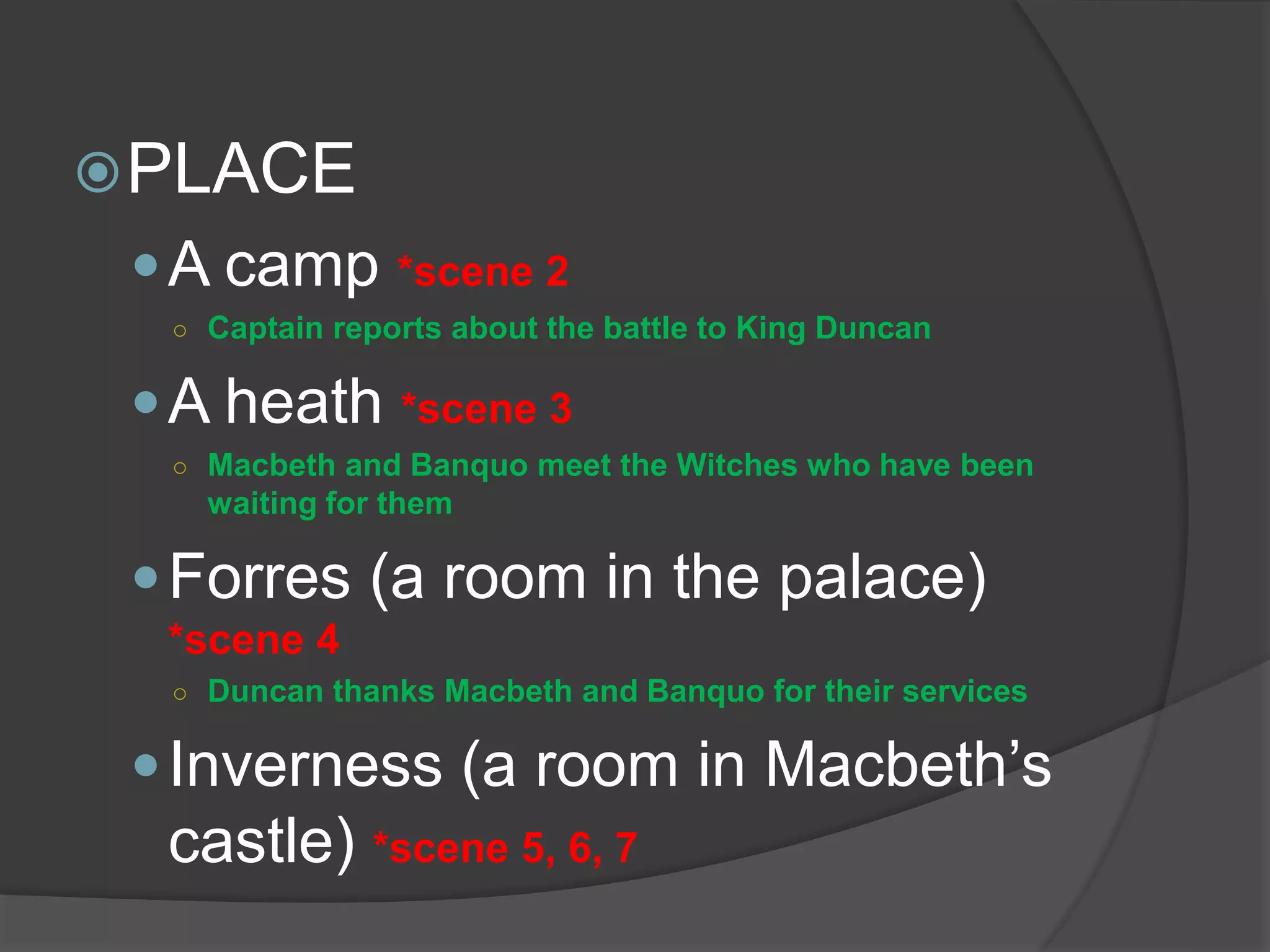 Setting for each act in Macbeth | PPT