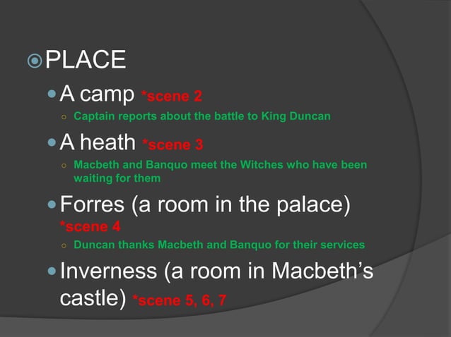 Setting for each act in Macbeth | PPT