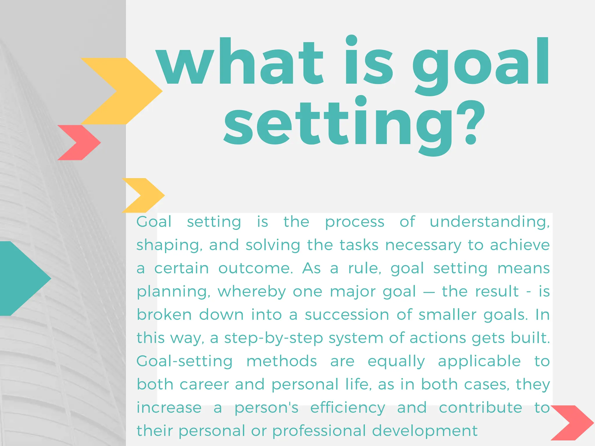 SETTING GOALS - understanding the self.. | PPTX