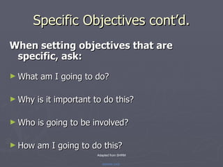 Setting Goals And Objectives Training | PPT | Business | Business and ...