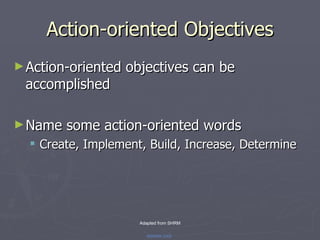 Setting Goals And Objectives Training | PPT
