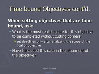 Setting Goals And Objectives Training | PPT