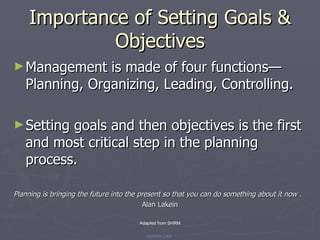 Setting Goals And Objectives Training | PPT