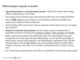 Setting goals & managing the sales force's performance | PPTX