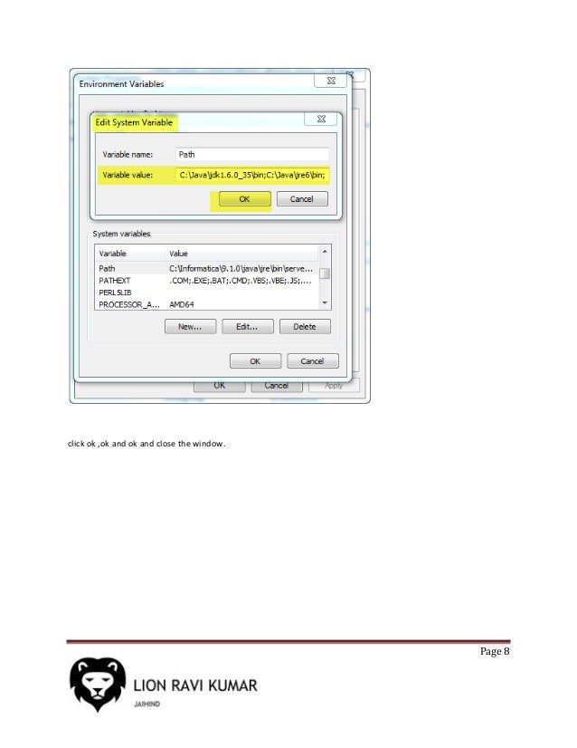 Setting Home Path Class Path And Path For Java On Windows 7