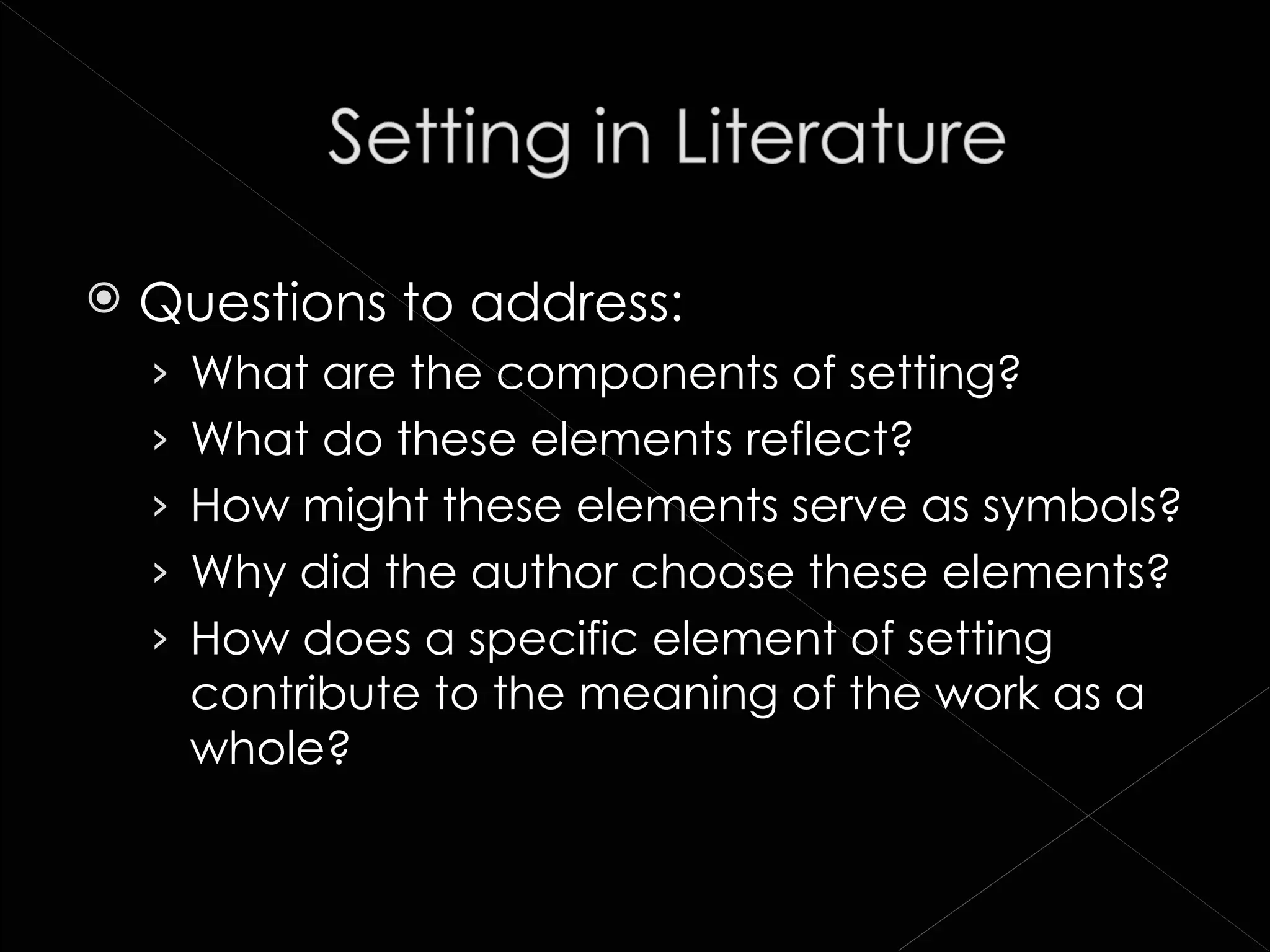 Setting in literature | PPT