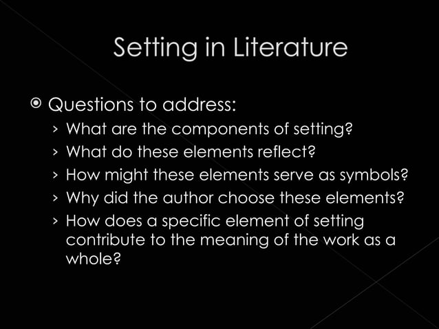 Setting in literature | PPT