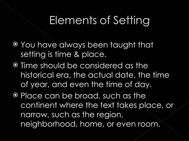 Setting in literature | PPT