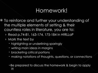 Setting in literature | PPT
