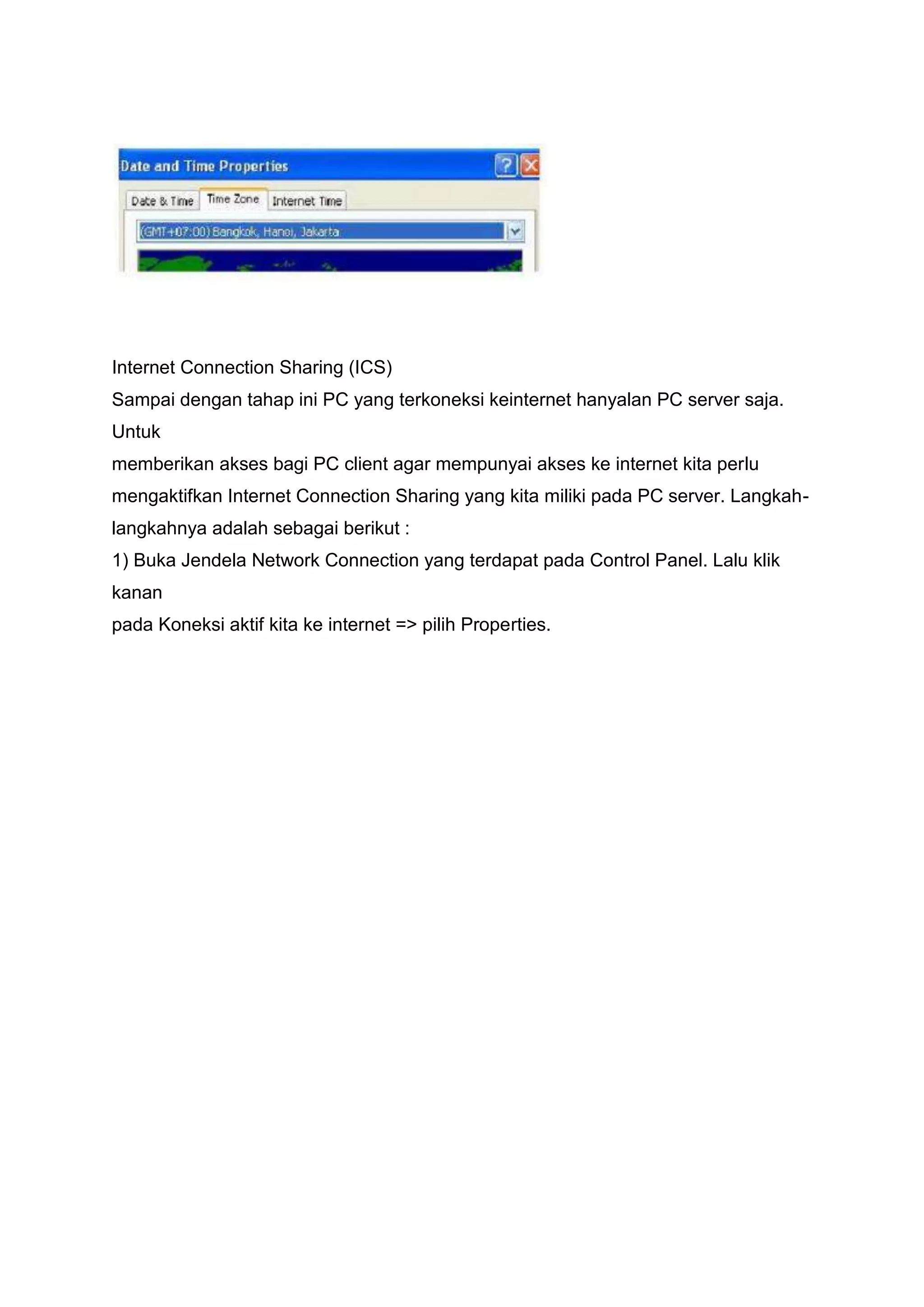 Setting instalasi jaringan warnet | DOCX